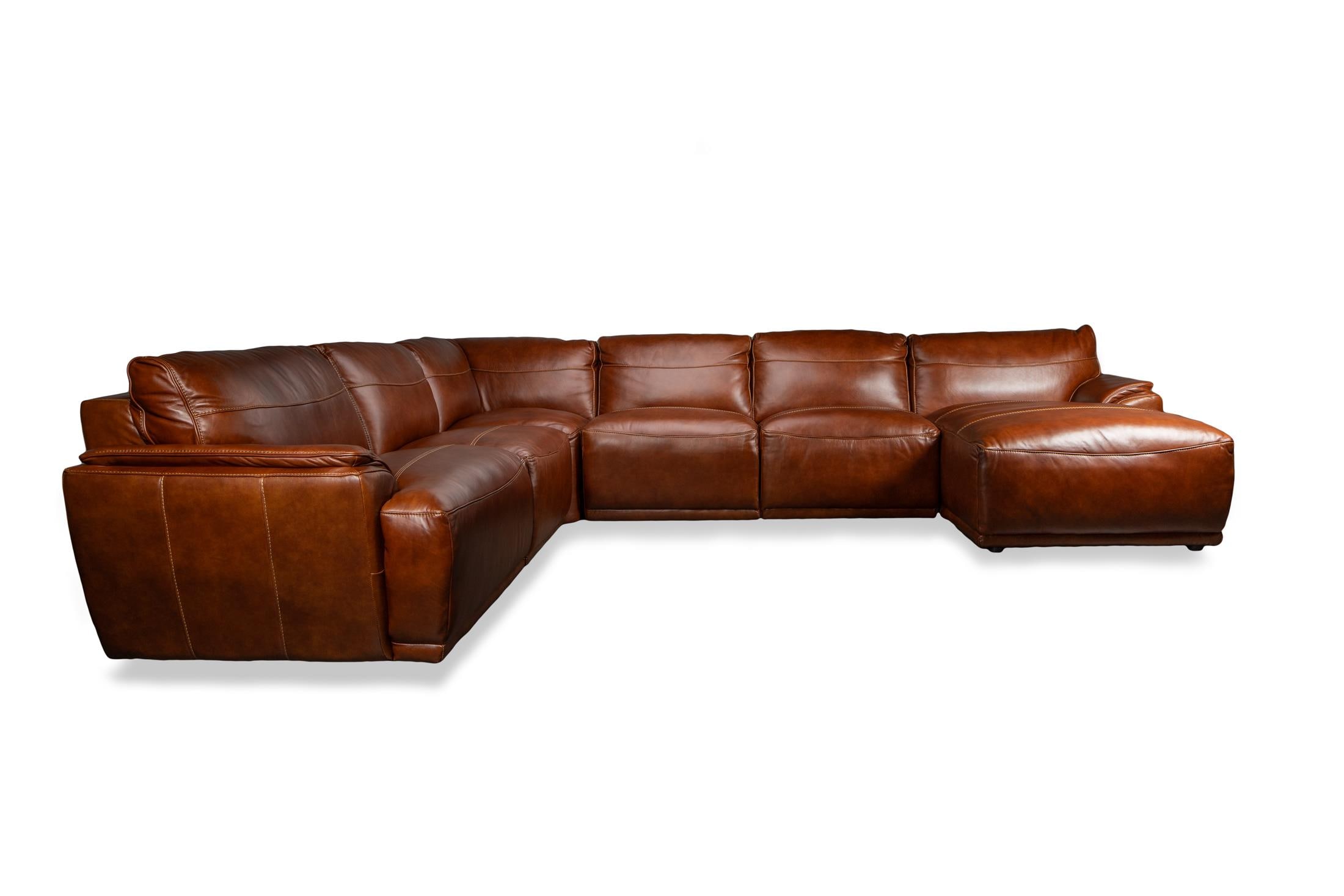 COLTON 6-PC LEATHER SECTIONAL | Morris