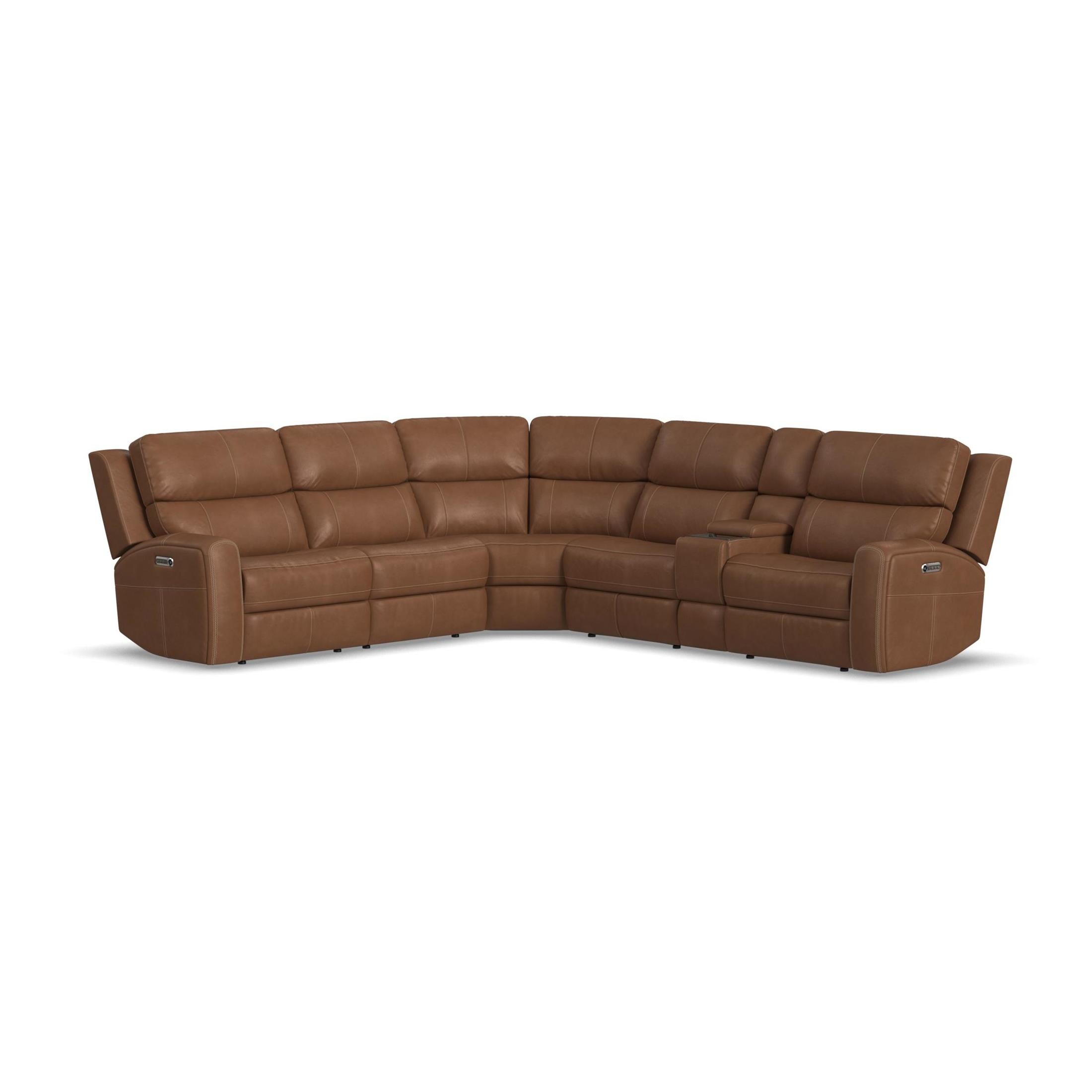 LORAIN 6 PC LEATHER POWER RECLINING SECTIONAL BY FLEXSTEEL Morris